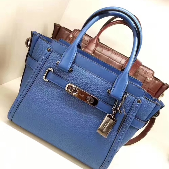 Coach | Bags | Coach Swagger 2 Satchel Pebble Leather Bag Lapis | Poshmark